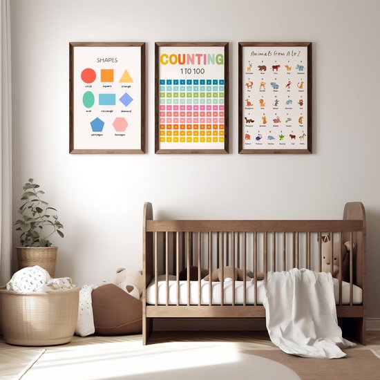 Artsens - Set van 3 Educatieve Posters - Dierenmix - 14,8x21 cm (A5 ...