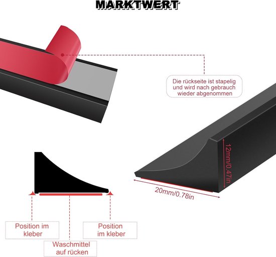 2 meter Anti water strip - Waterdrempel - Zelfklevende Waterkering ...