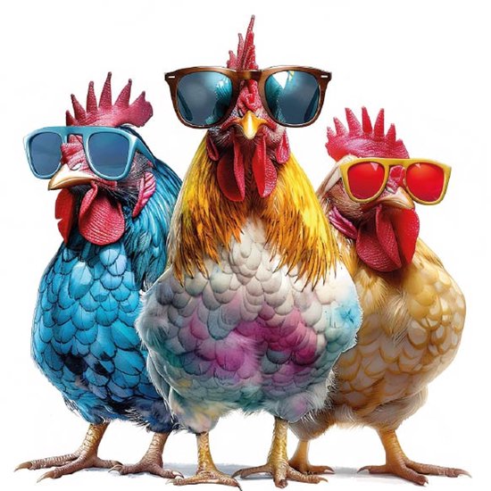 Sticker Grappige Kippen met Zonnebril – 20x20 cm – Vinyl – Humor | bol