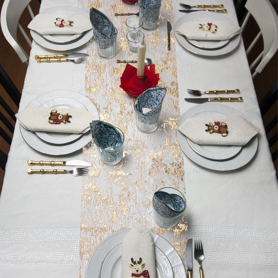 11 stuks wegwerp gouden placemats set - Eetkamer mat met goudfolie ...