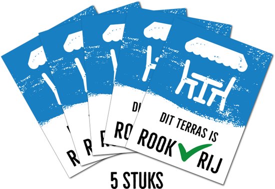 Dit Terras is ROOKVRIJ - Bord 15x20 cm - 5 stuks - Forex | bol