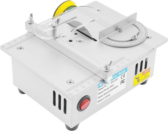 Mini Tafelzaag voor Houtbewerking - Draagbare Precisie met 4 Zaagbladen ...