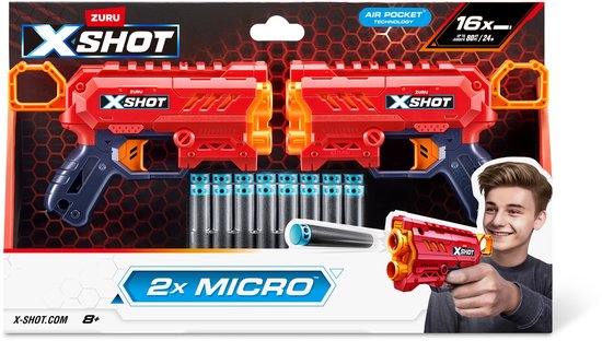 XSHOT Excel Micro 2.0 Twin Pack Blaster (16 Pijlen) van ZURU | bol