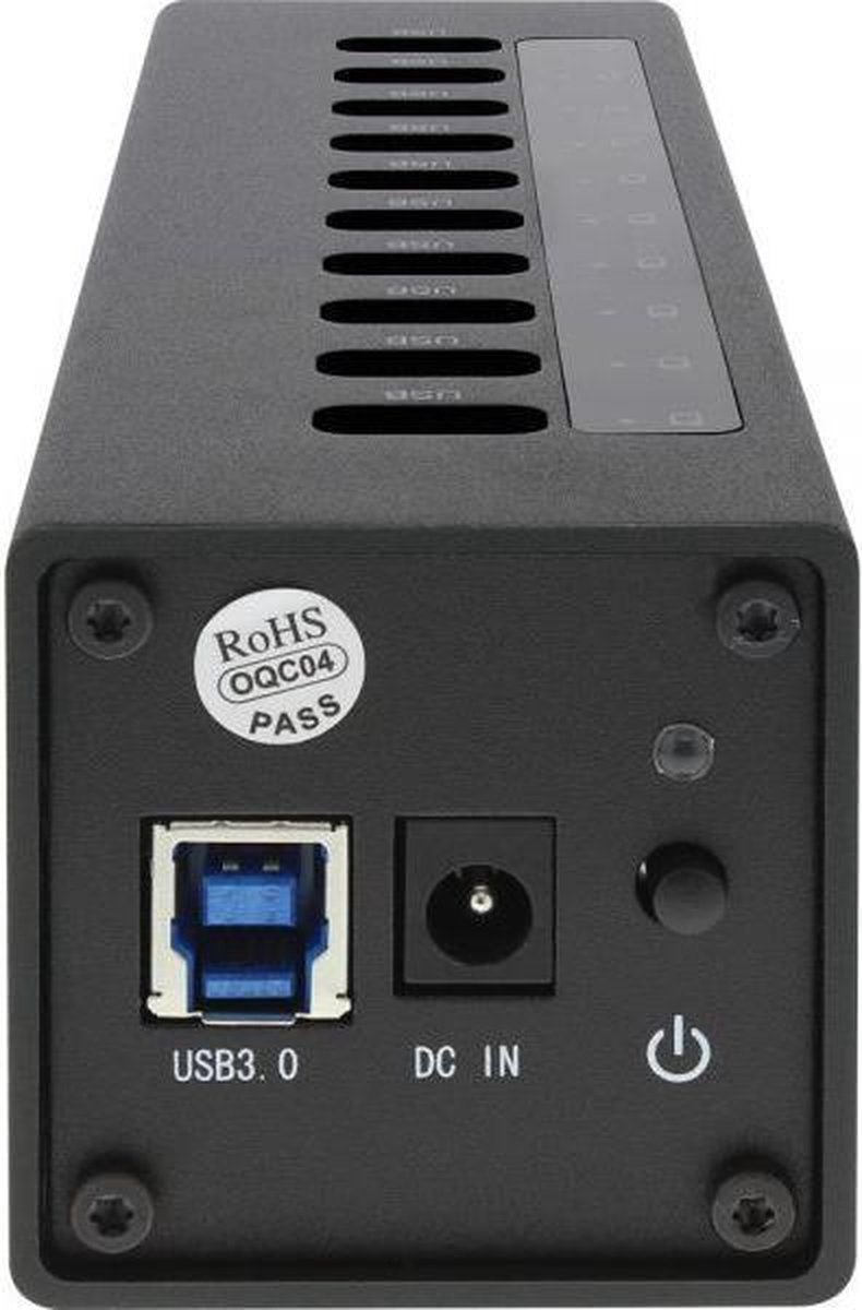 InLine USB hub met 10 poorten - USB3.0 - externe 12V voeding / zwart ...