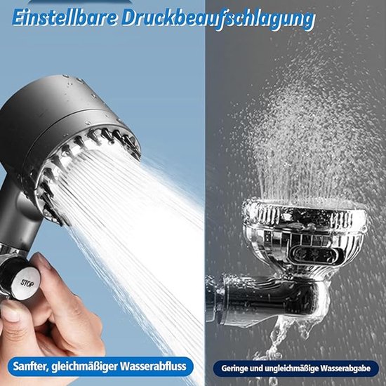S&Dshopline® Douchekop, spaardouchekop, waterbesparend, hogedruk ...