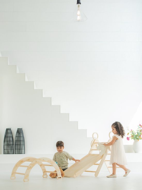 Buxibo Mini Klimrek – Houten Klimrek met Klimboog & Klimhelling met ...