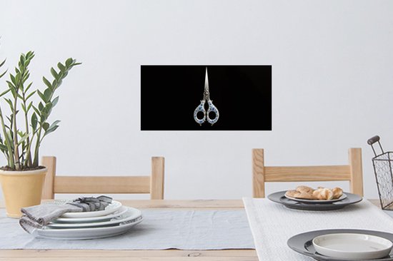 Muurstickers - Sticker Folie - Schaar - Delfts blauw - Zwart - 40x20 cm ...