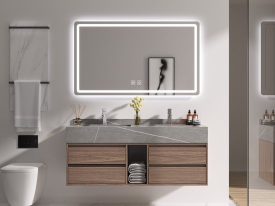Badkamermeubelset StoneMar 120 cm - Donkerhout decor | bol