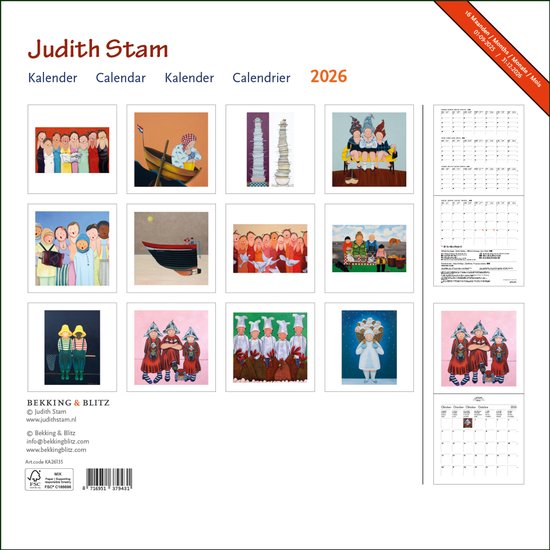 Bekking & Blitz Judith Stam Kalender 2026 - Kunstkalender vol kleur en ...