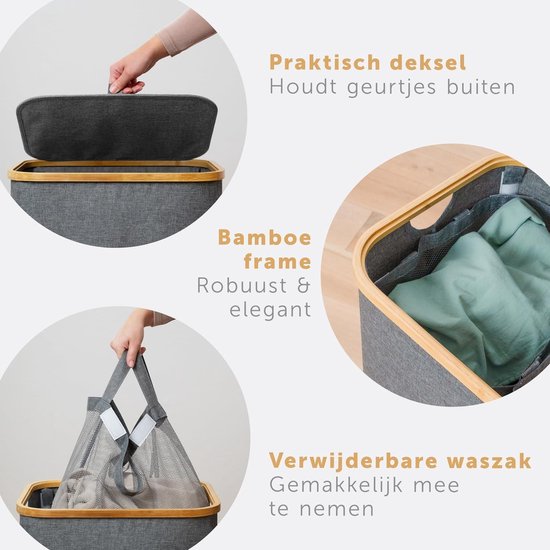 100L Wasmand met Uitneembare Waszak - Smalle Wasmand - Flesverzamelaar ...