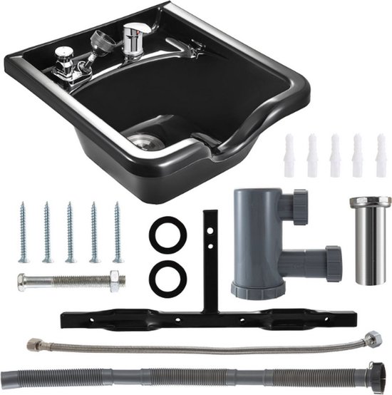 Haarwasbak kapper - Wasbak - Zwart Kapsalonmodel - Wastafel - Ook voor thuiskapster -... | bol