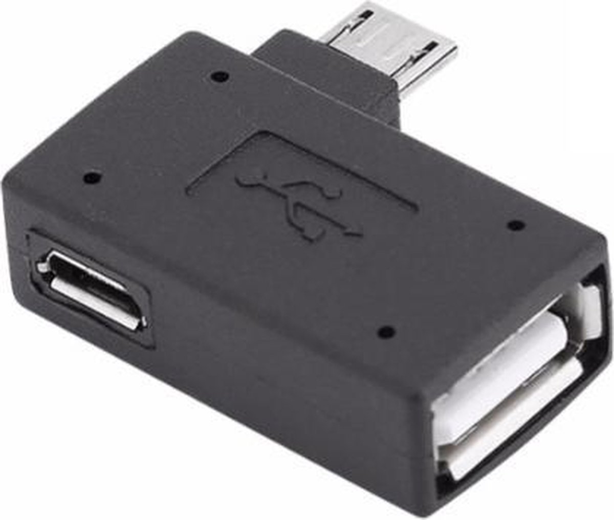 USB Micro B (m) naar USB-A (v) OTG adapter met USB Micro B (v) voeding ...
