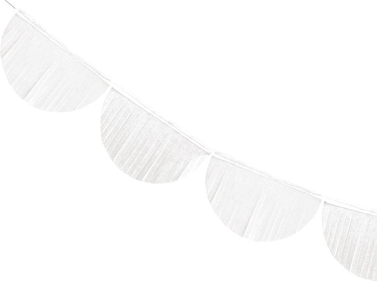 Witte Slinger Crepe Franje Rond 3 meter | bol.com