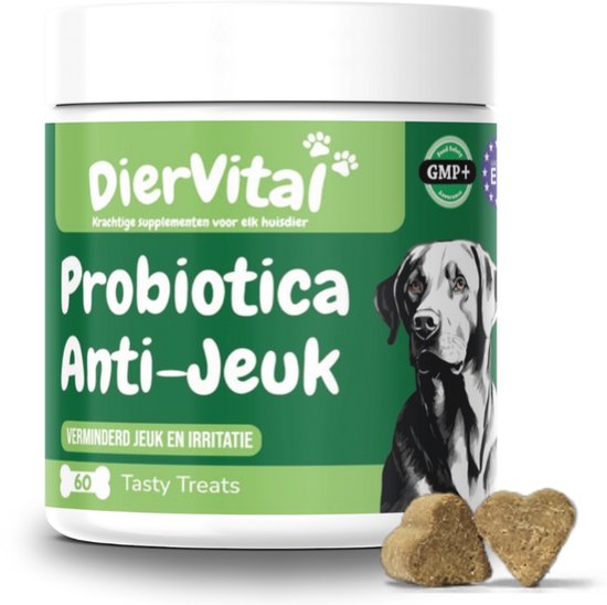 Diervital Probiotica Anti Jeuk - Voor hond - Ondersteunt darmflora - 60 ...