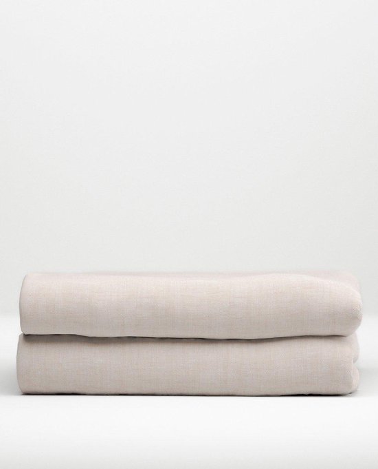 Elegante Linnen Look Laken Zand | 160x290 | Ademend En Ventilerend ...