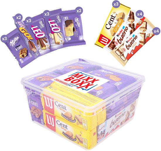 Koffie Treats mix van lekkernijen - Milka, Lu Cent Wafers, Kinder Bueno ...