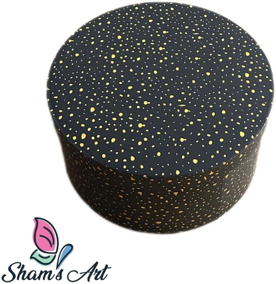 Luxe Ronde Doos met deksel - ZWART - 32.5*32.5*15.7cm - Cadeaudoos ...