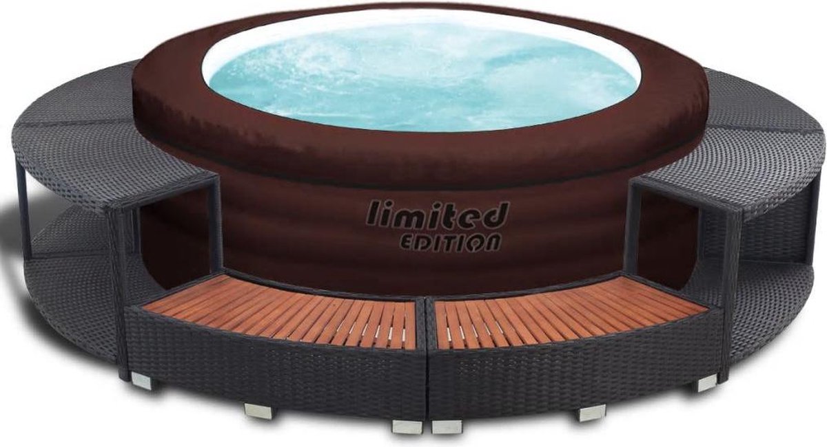 Bestway LAY-Z-SPA Hot tub met poly rattan rand opblaasbaar 12220 | bol.com