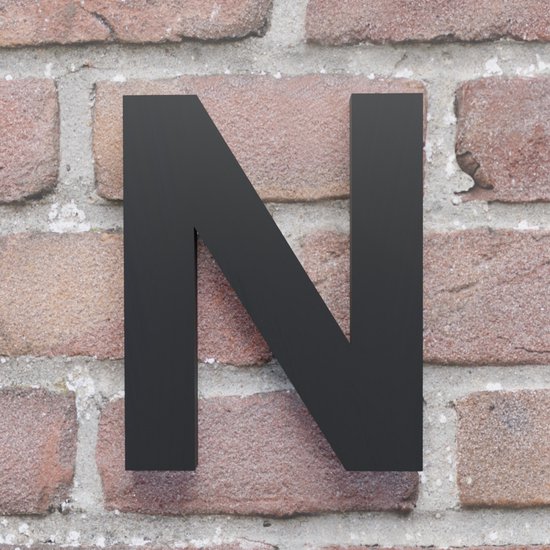 Huisnummer Arial N zwart - Huisnummerbord - 10 cm - zelfklevend | bol