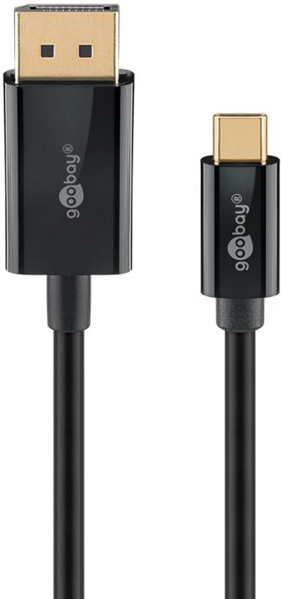 USB-C naar DisplayPort kabel - 4K 60Hz - Verguld - 1 meter - Zwart | bol