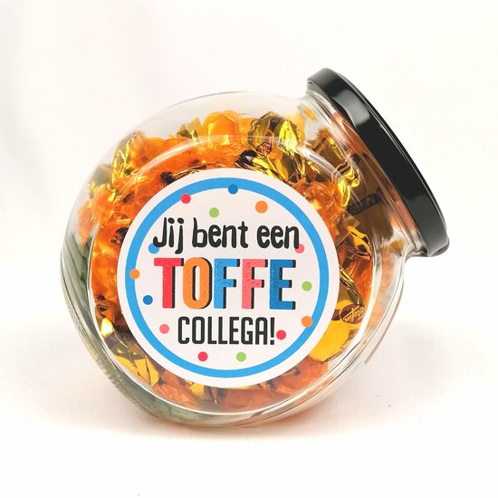 Snoeppot - "Jij bent een toffe collega" toffee - bedankje - bedankt ...