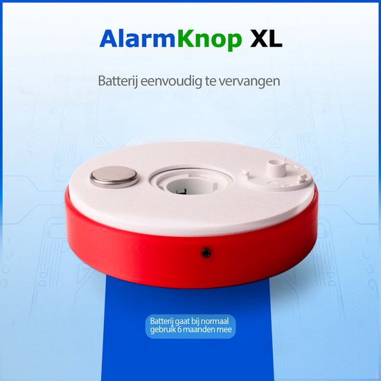 Alarmknop Set Basis XL(AHO) – Extra Grote Noodknop + Alarmhorloge – Met ...