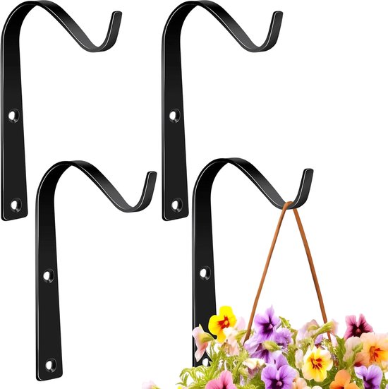 Bloempothaak - 4 Stuks - Metalen Plantenhaak - Muurhaak Voor Planten ...
