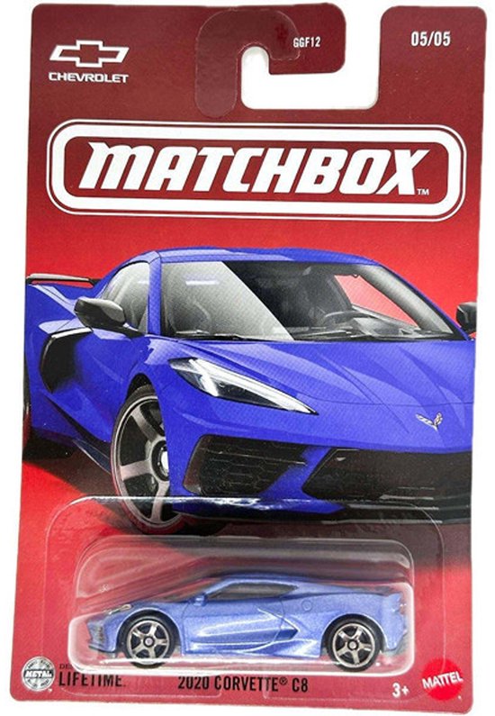 MATCHBOX CHEVROLET CORVETTE C8 METALIC BLUE 2020 1:64 (7x3x3) | bol