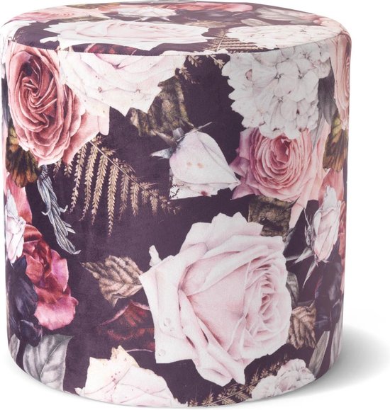Dutch Decor - MEREL - Poef rond 40x40 cm - lila - paars - roze - Hoogte ...