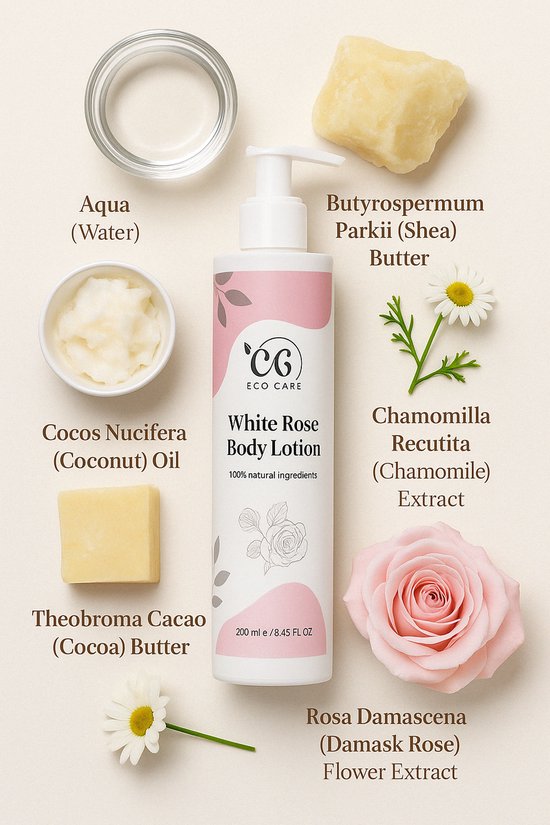 CG EcoCare White Rose Body Lotion – 100% Natuurlijke Bodylotion – Vegan ...
