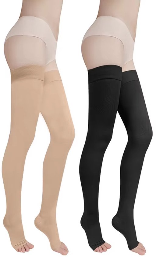 Medilon Medische Stay-up Lieskousen Met Siliconenband – Maat 2XL – Drukklasse 2 –... | bol