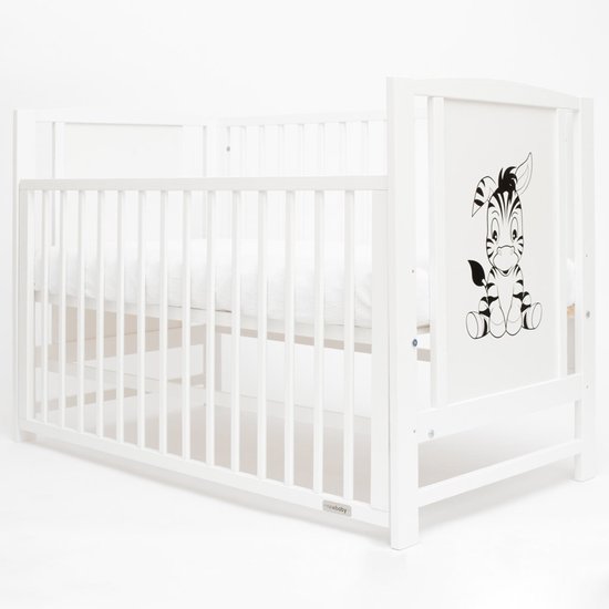 New Baby - Kinderbedje - Wit met zebra tekening - Spijlen ...