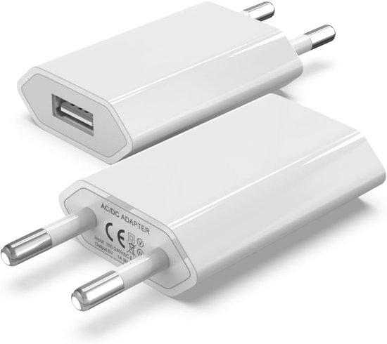 USB-stekker Powerbank - 5V 1A-stekker - 5W-stopcontactadapter - 2-pack | bol