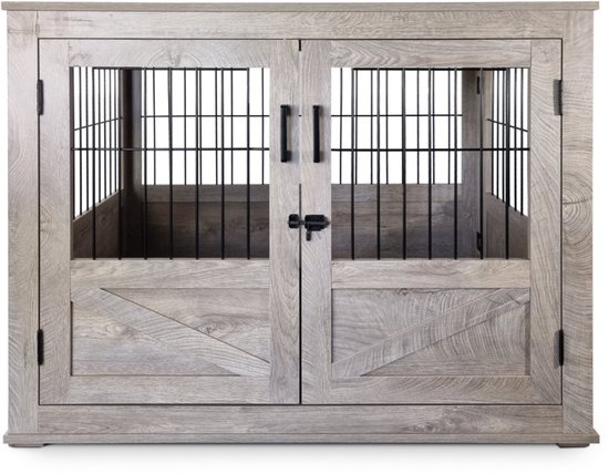 Houten Hondenbench Rustic - Luxueus - Large - 98 x 71 x 79 cm - Grey ...