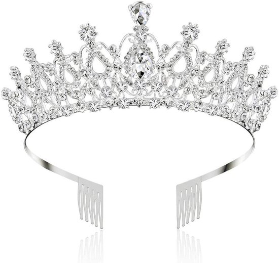 Kroon Tiara met Kristallen Diadeem en Strass Kam voor Wedstrijden ...
