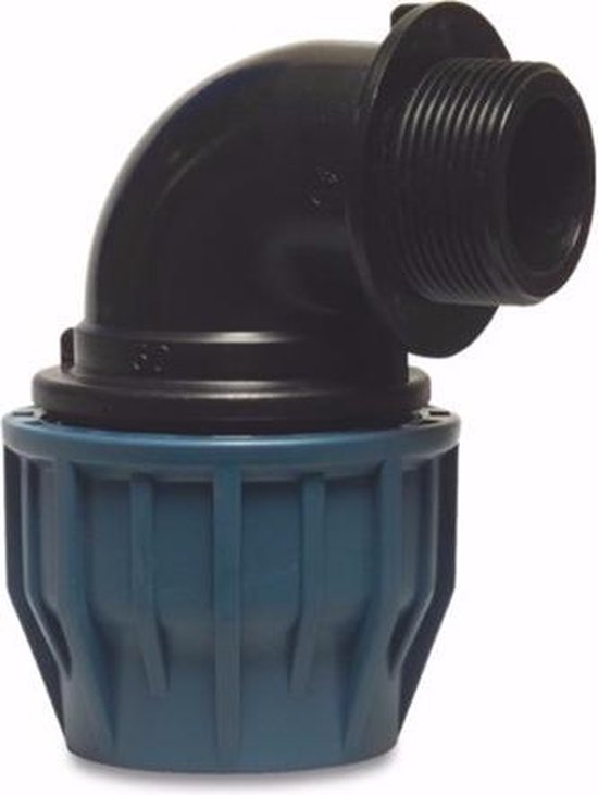 Jason Knie 90° PP 50 mm x 2" knel x buitendraad 16bar zwart/blauw DVGW/KIWA/WRAS/SVGW | bol.com