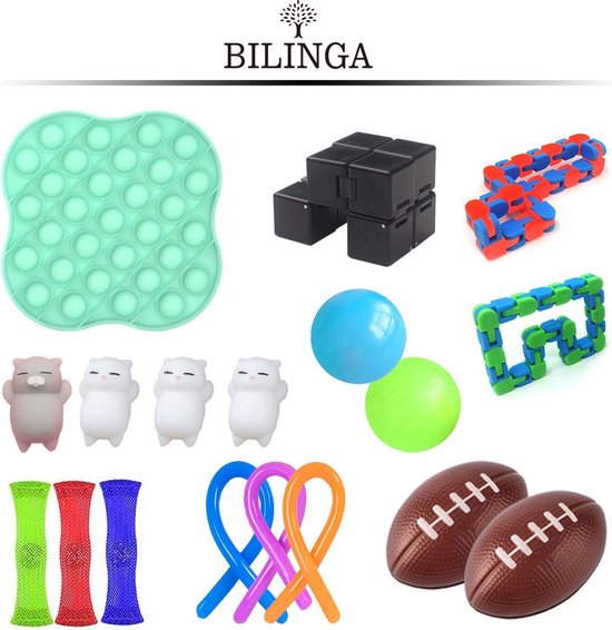 Set E: Fidget Toys Pakket - 19 stuks - Fidget Toys Set - Fidget Toys ...