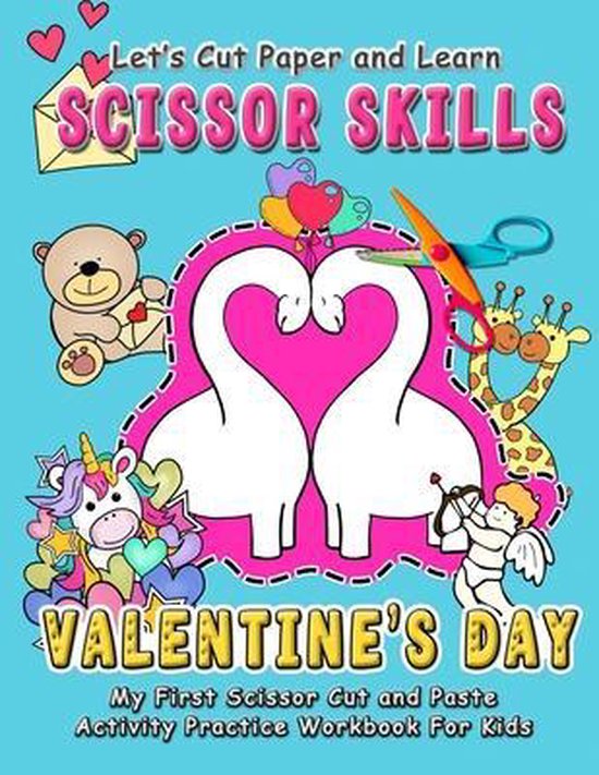 Valentine Activity Books for Kids- Learn Scissor Skills - Valentine's ...