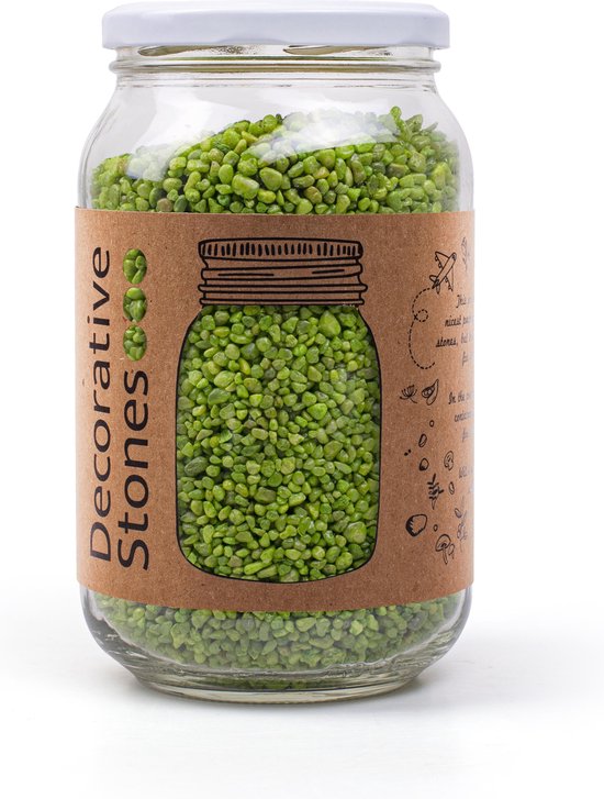 Decoratie grind/zand- Pot ca 1200 gram deco fel groen- Granulaat | bol
