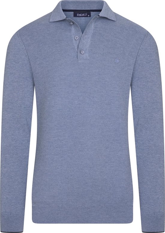 Ferlucci - Exclusieve Heren Trui met Polokraag - Pique - Indigo | bol