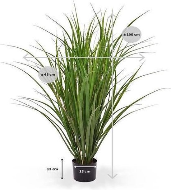 Kunst Rietgras Deluxe Groen 100 cm - Namaak Rietgras Groen Groot ...