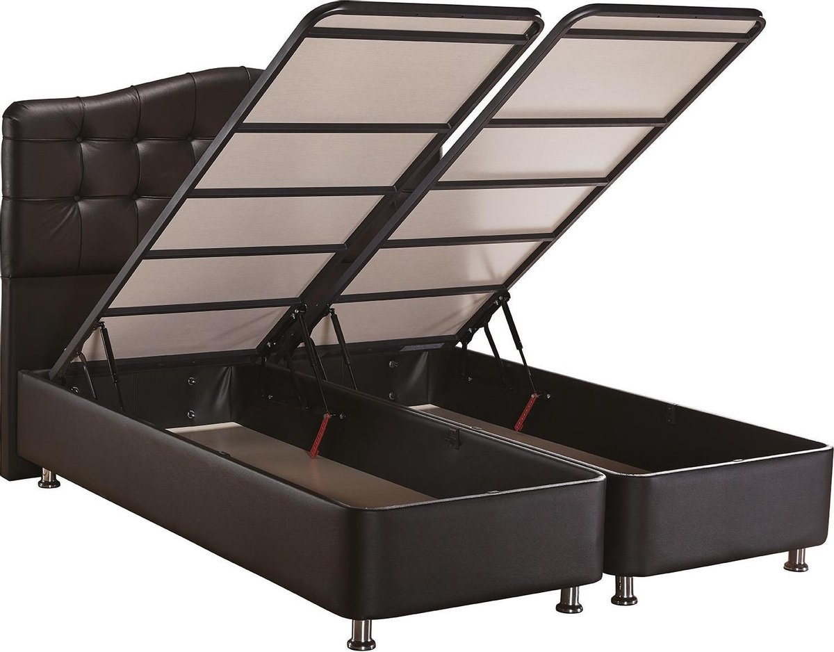 Opberg Boxspring Luxor – Boxspring met opbergruimte – zwart – 180X200 ...