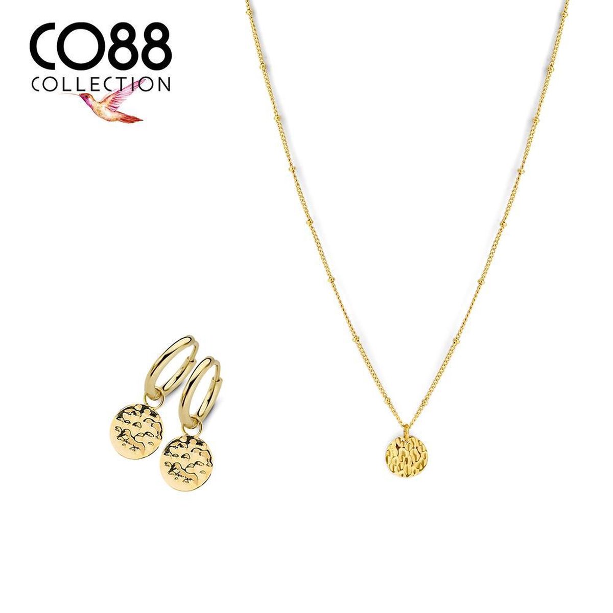 CO88 Collection 8CO-SET080 Stalen Sieradenset - Ketting met Hangertje ...