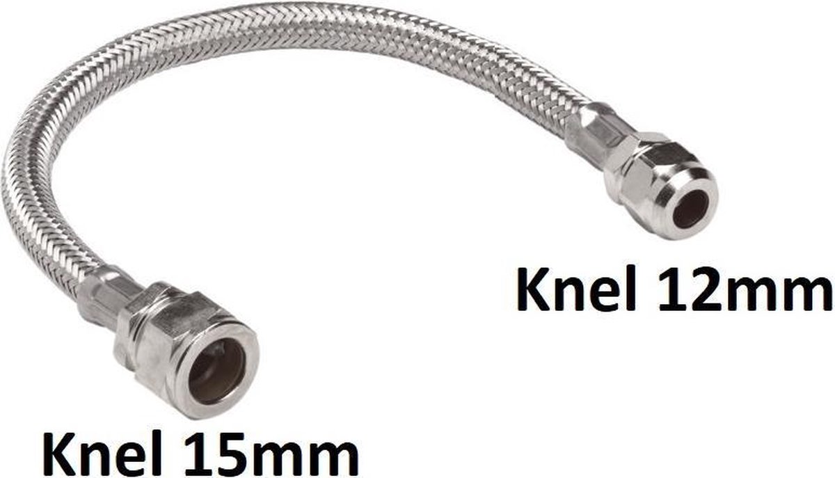 Flexibele Waterslang / Aansluitslang 500mm - DN8 - Knel 15mm - Knel ...