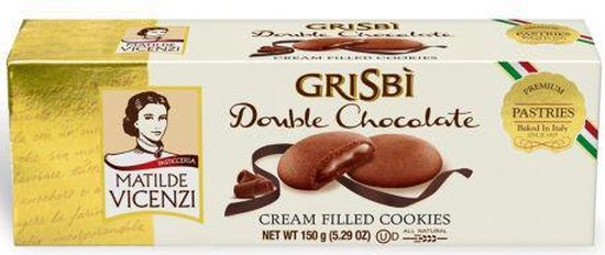 Grisbi Italian Cream Filled Cookies met Double Chocolate Smaak | 150 ...