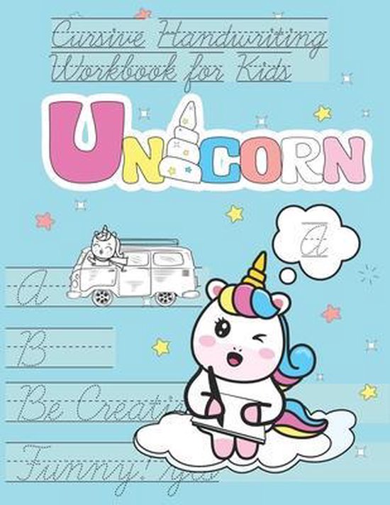 Unicorn Cursive Handwriting Workbook for Kids, Little Soley Press ...