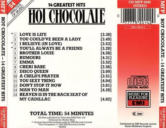 14 Greatest Hits, Hot Chocolate | Muziek | bol