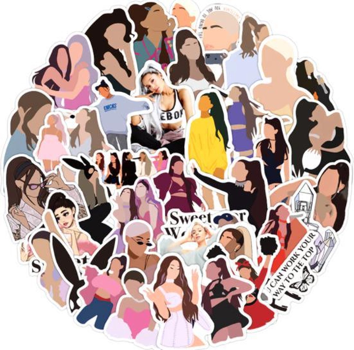 Ariana Grande stickers - 50 stuks - Muur-Laptop-Telefoon-Notitieboek ...
