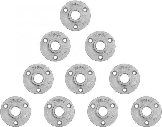 10 stuks DN15 1/2 "wandmontage gietijzeren flenzen buisleidingen met ...