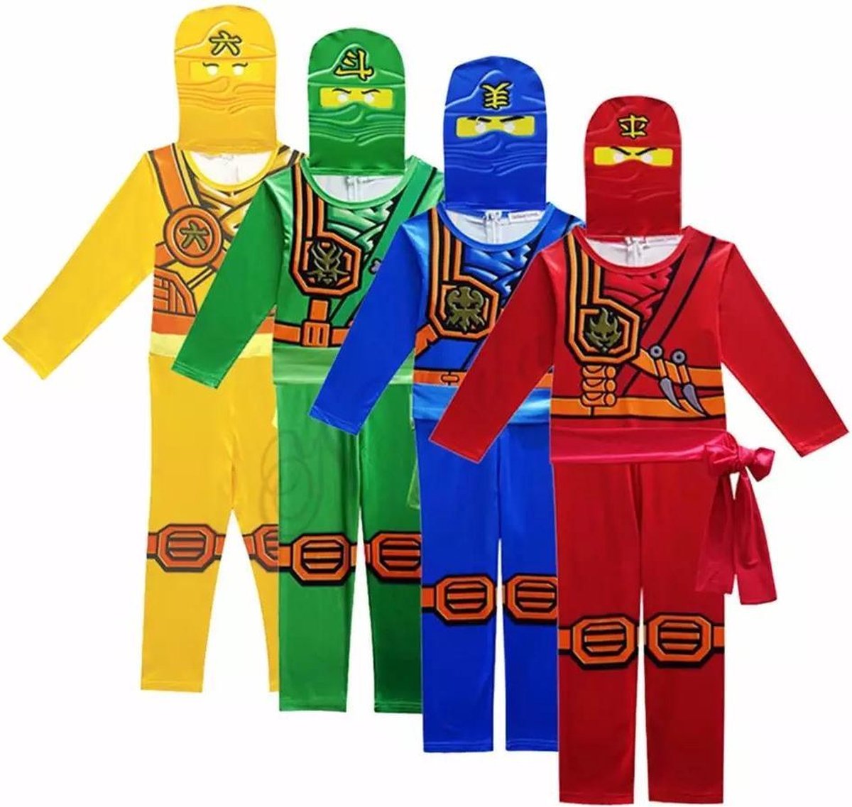 Ninjago verkleedpak - Ninja Pak Carnavalskleding Kind - Blauw - Maat ...
